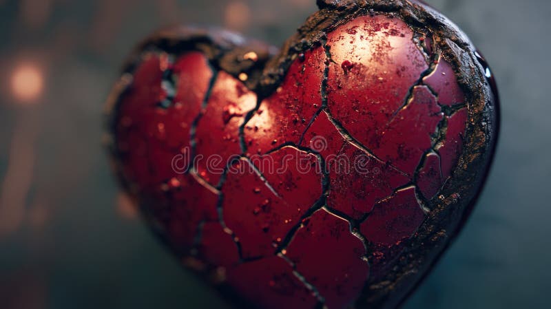A Heart-shaped Object with a Cracked Surface, Great for Conveying ...