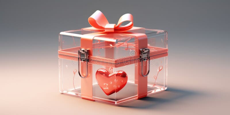 A Heart Shaped Object Enclosed in a Transparent Box. Suitable for ...