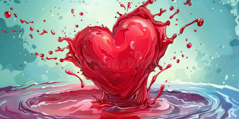 A Heart-shaped Object Floating on the Surface of a Body of Water Stock ...