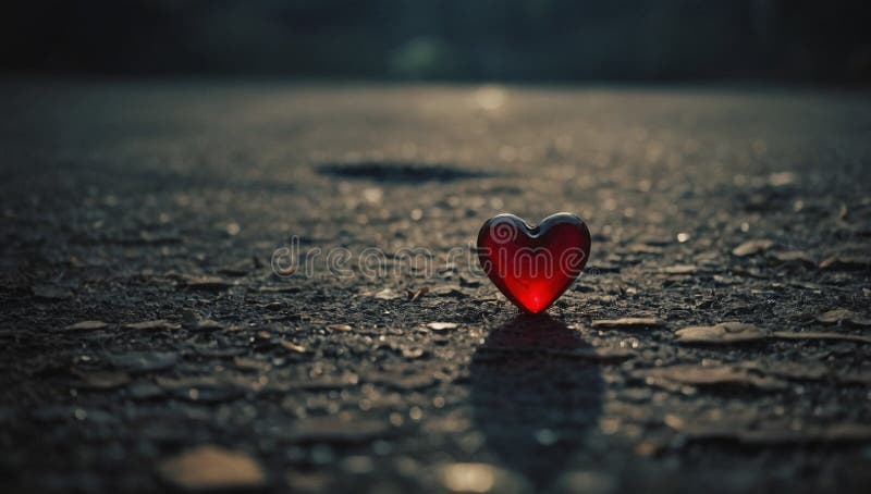 Heart-Shaped Object on the Ground Stock Illustration - Illustration of ...