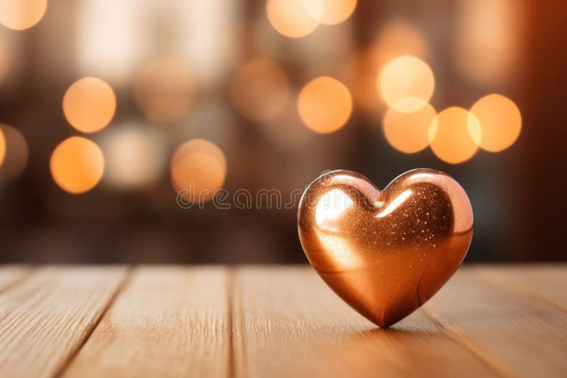 A Heart Shaped Object Placed on a Wooden Table. this Versatile Image ...