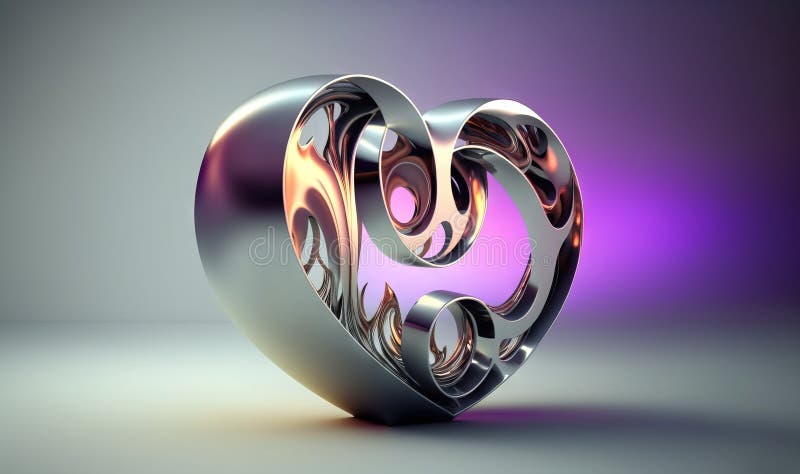 A Heart Shaped Object with a Purple and Purple Background Behind it ...