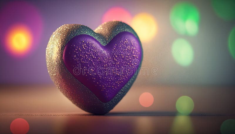 A Heart Shaped Object Sitting on Top of a Wooden Table Stock ...
