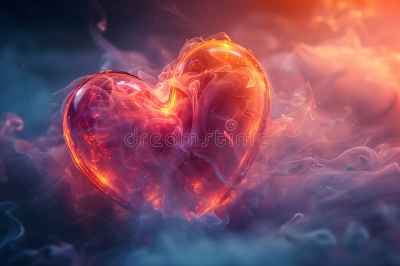 Heart-Shaped Object Surrounded by Smoke Generative AI Stock ...
