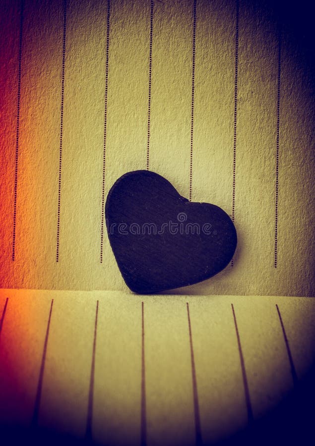 Heart Shaped Objects on Lined Paper Stock Image - Image of gift, paper ...