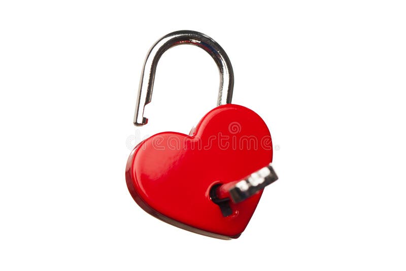 Heart shaped opened lock stock image. Image of metal - 51632389