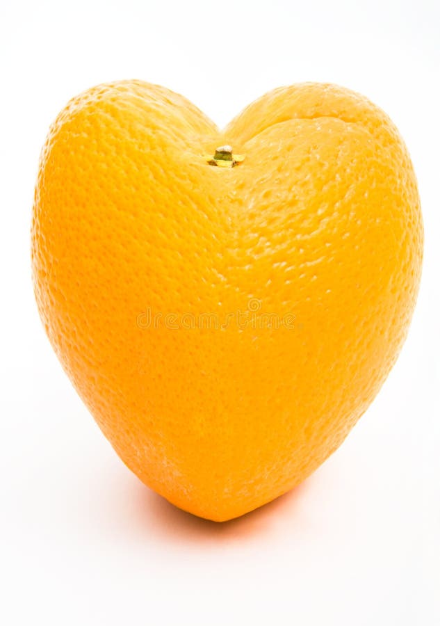 Heart Shaped Orange stock photo. Image of white, isolated - 16651004