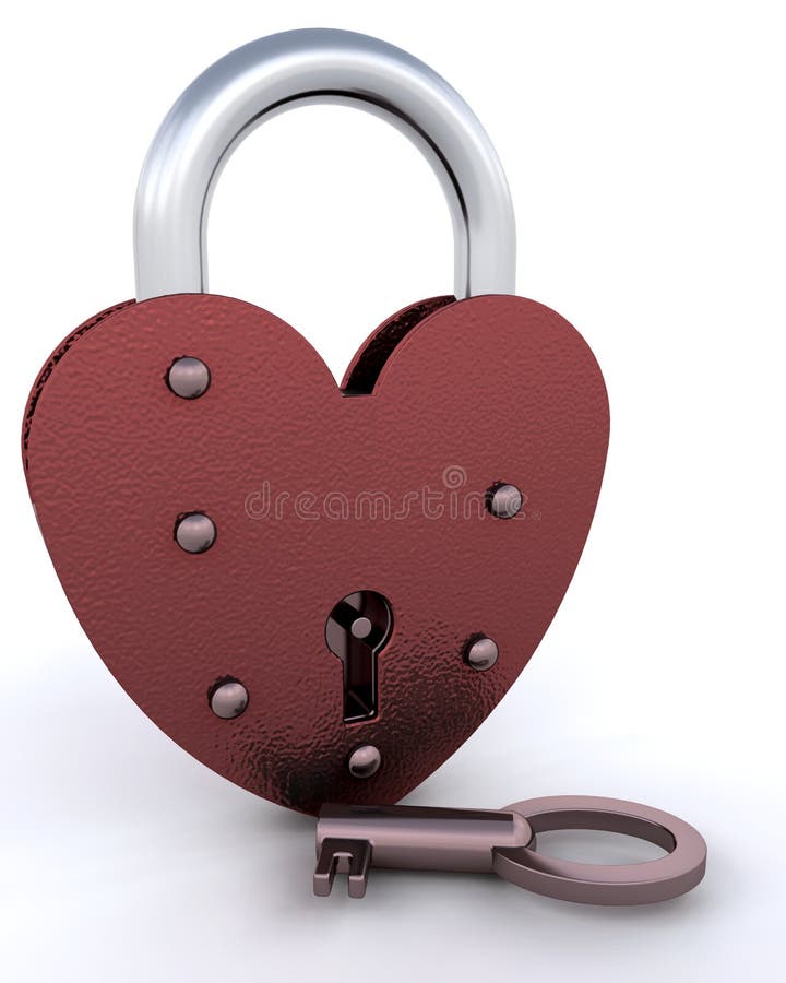 Heart shaped padlock stock illustration. Illustration of padlock - 7868714