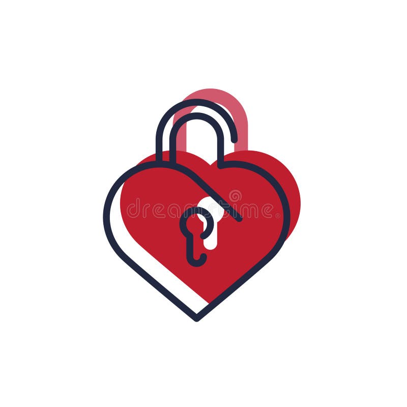 Heart Shaped Padlock. Vector Illustration Decorative Design Stock ...