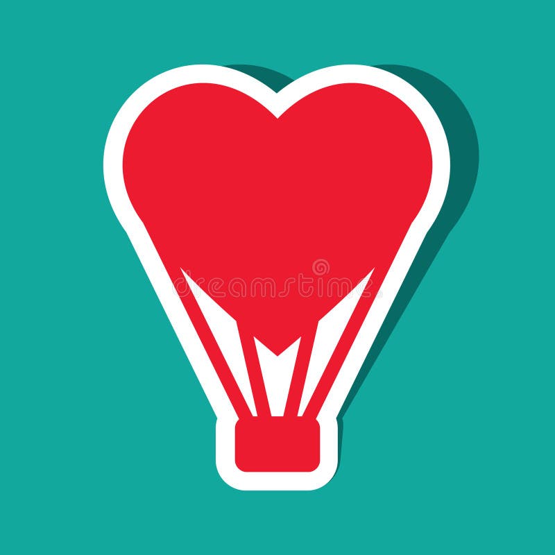 Heart Shaped Parachute. Vector Illustration Decorative Design Stock ...