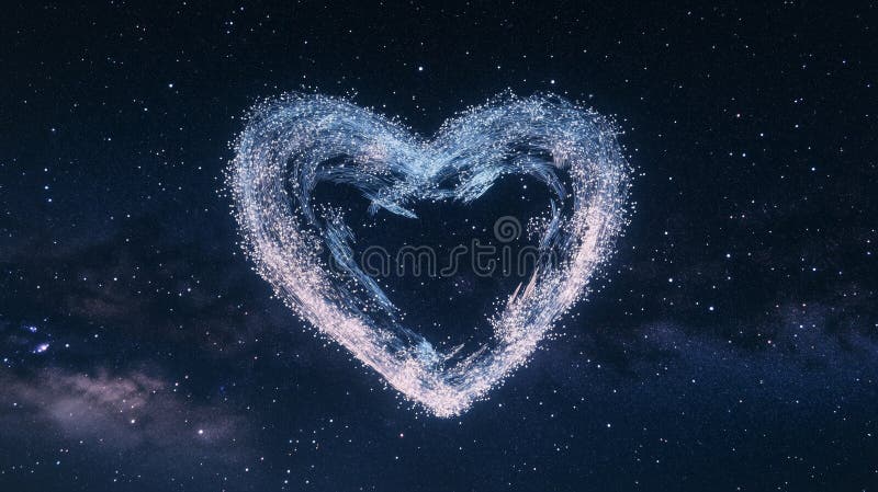 Heart-shaped Particle Light Effect Floating Stock Image - Image of ...