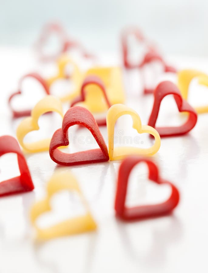 Heart-shaped pasta stock image. Image of culinary, symbol - 265409771