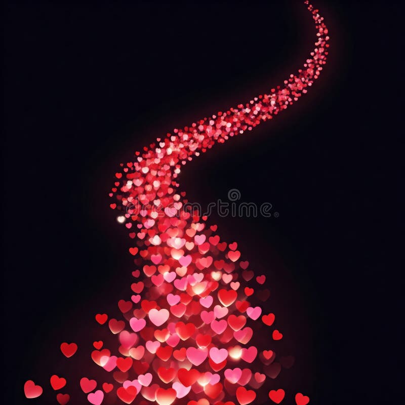 Heart-shaped Pathway of Light: Romantic Journey in Vibrant Pink and Red ...