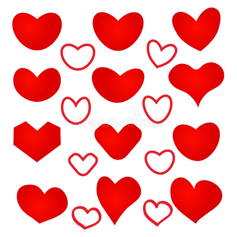 Heart Shaped Pattern on White Background Stock Vector - Illustration of ...