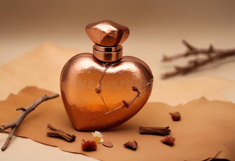 Heart Shaped Perfume Bottle Stock Illustration - Illustration of cute ...