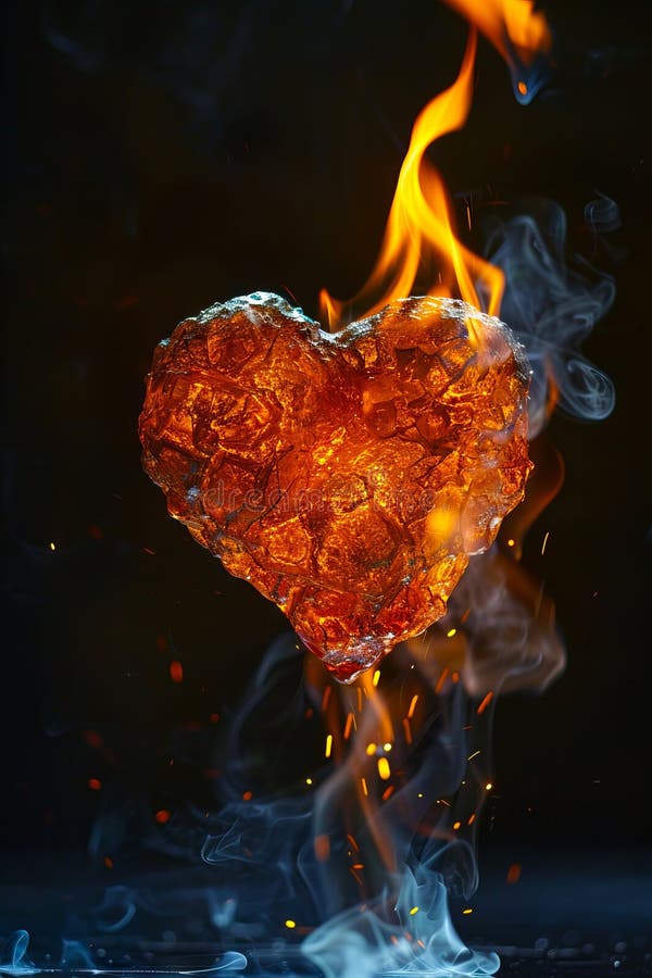 A Heart Shaped Piece of Meat on Fire Stock Image - Image of meat, piece ...