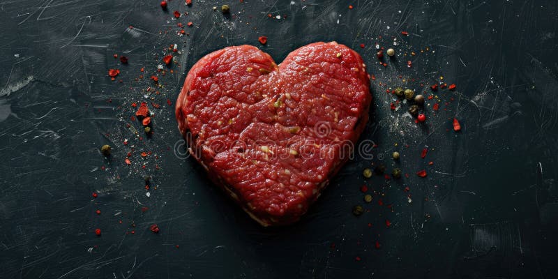 A Heart-shaped Piece of Meat, Ideal for Food Concepts Stock Photo ...
