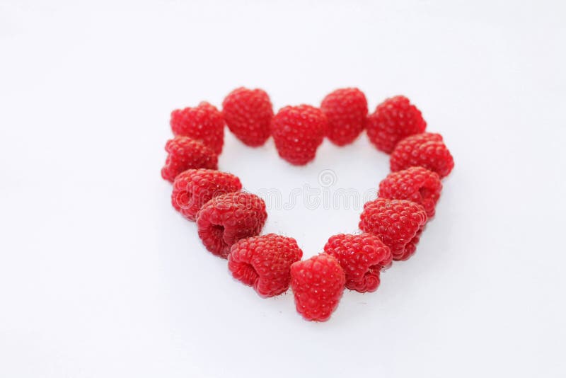 Heart-shaped Pile of Raspberries Stock Image - Image of sweet ...