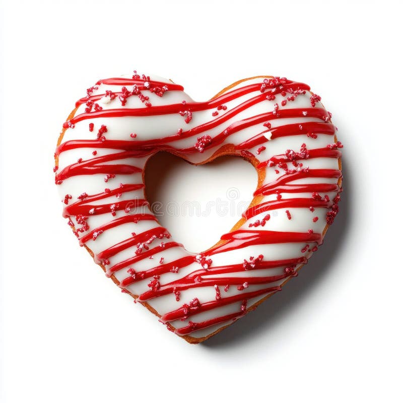 Heart Shaped Pink Donuts with Frosting Stock Illustration ...