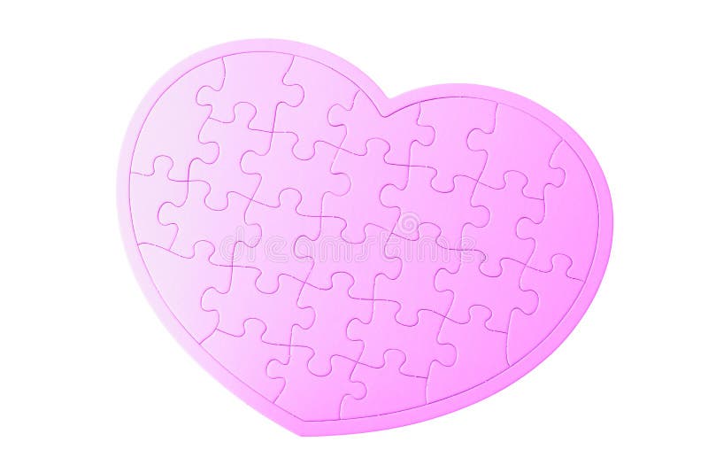 Heart Shaped Pink Jigsaw Puzzle Stock Photo - Image of emotion, problem ...