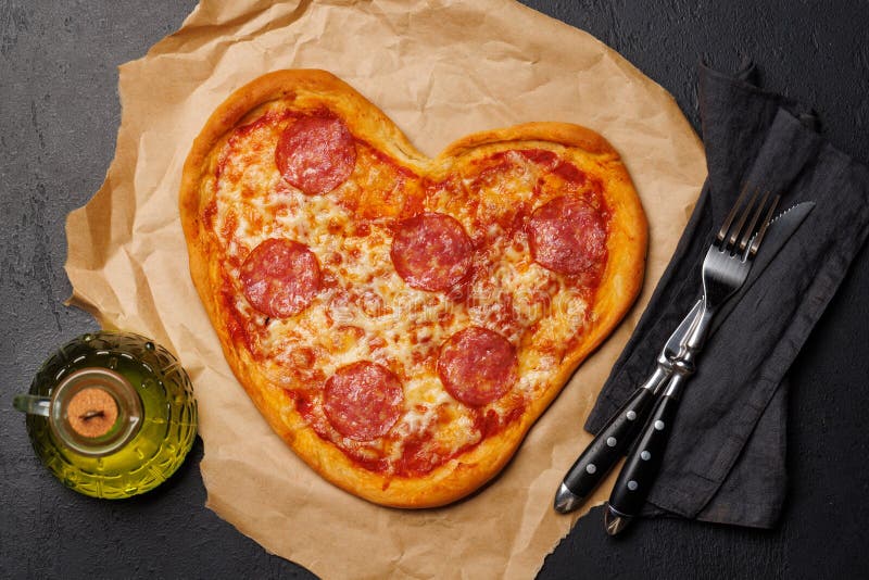 Heart-shaped Pizza: Delicious Love-themed Dish Stock Photo - Image of ...