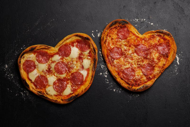 Heart-shaped Pizzas: Delicious Love-themed Dish Stock Image - Image of ...
