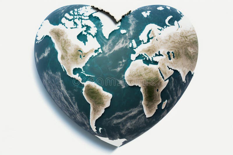 Heart shaped planet Earth stock illustration. Illustration of heart ... Heart shaped planet Earth stock illustration. Illustration of heart ...