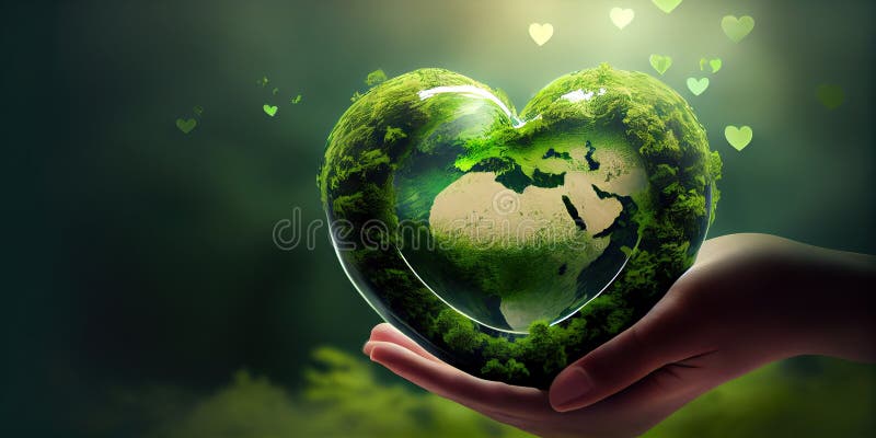 Heart Shaped Planet on Hand for Earth Day Stock Illustration ...