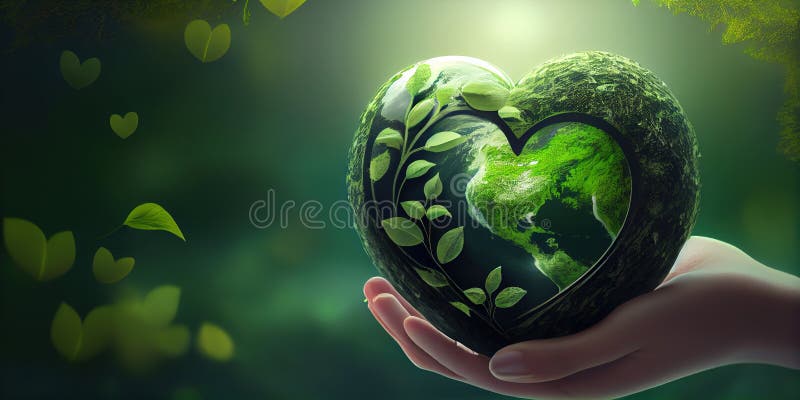 Heart Shaped Planet on Hand for Earth Day Stock Illustration ...