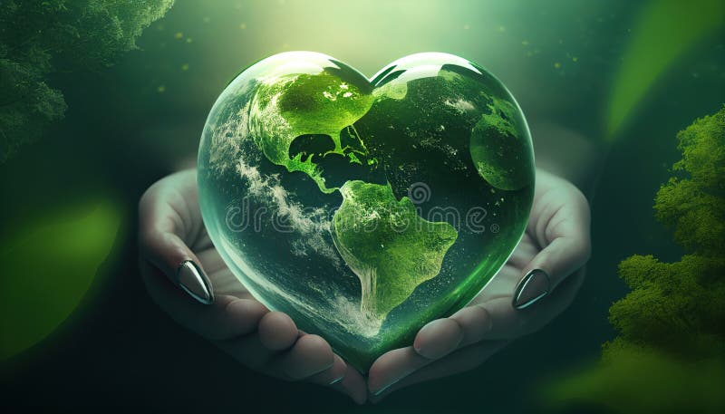 Heart Shaped Planet on Hand for Earth Day Stock Illustration ...