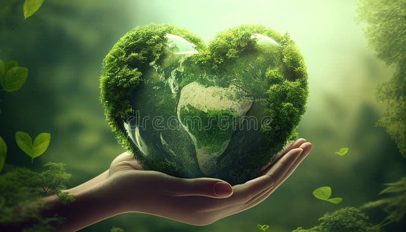 Heart Shaped Planet on Hand for Earth Day Stock Illustration ...