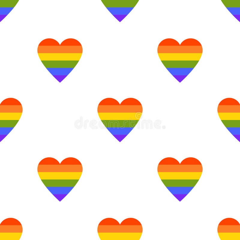 Heart Shaped Pride Rainbow Flag. Seamless Pattern Stock Vector ...