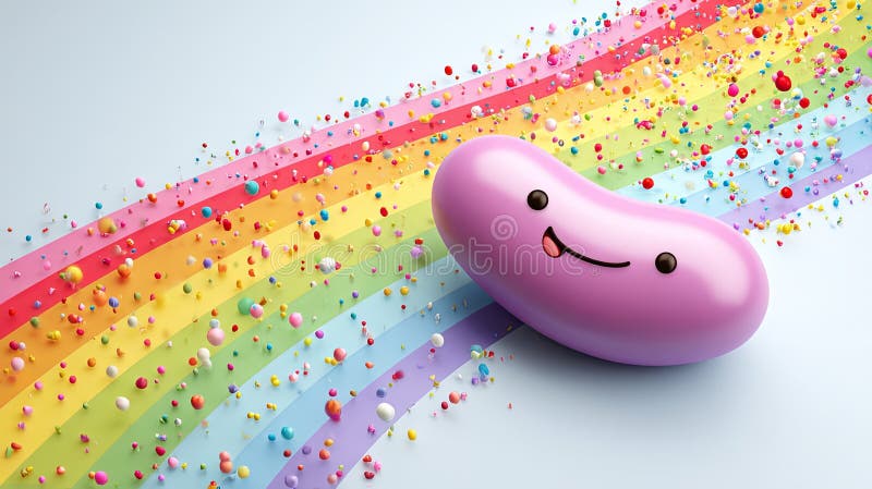 Heart Shaped Rainbow Bean Spring Object on White Background Stock ...
