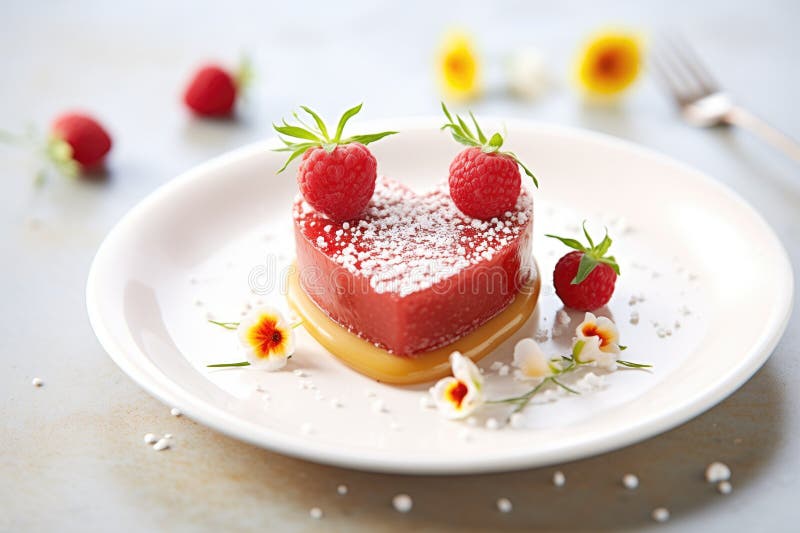 Heart-shaped Raspberry Cheesecake for a Romantic Dessert Stock Image ...