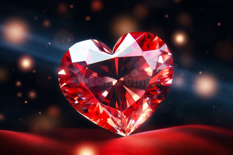 Heart Shaped Red Diamond stock illustration. Illustration of nubes ...
