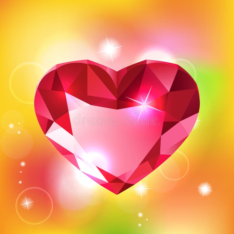 Heart-shaped Red Diamond Vector Illustration Stock Vector ...