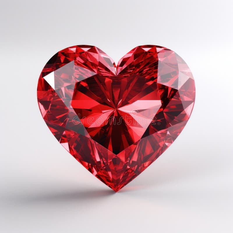 The Heart Shaped Red Diamond on a White Stock Photo - Image of luxury ...