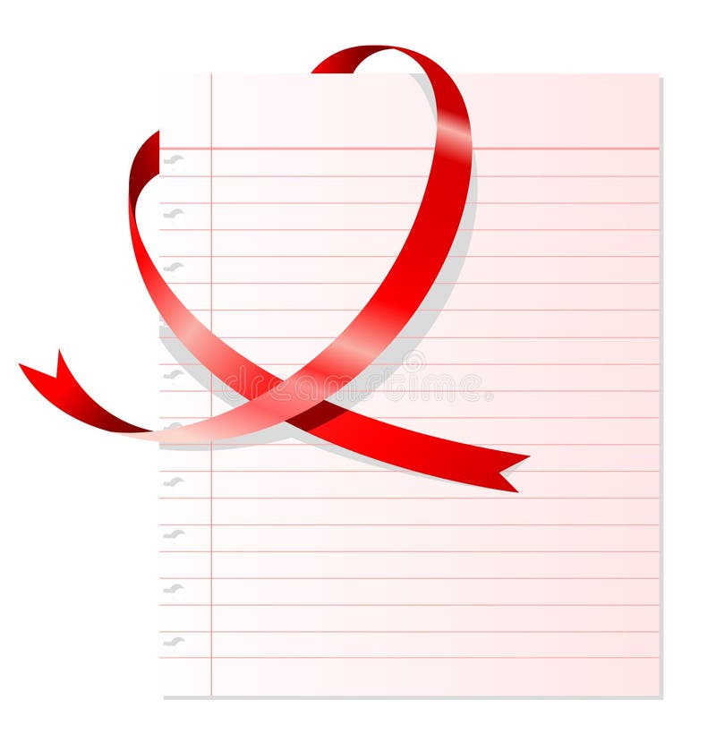 Heart shaped red ribbon stock vector. Illustration of style - 12625028