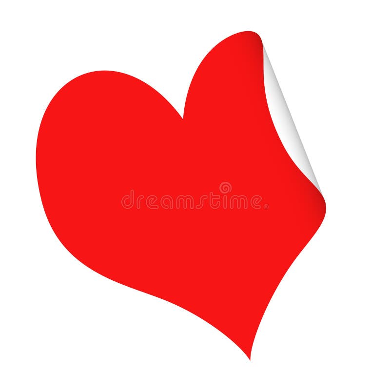 Heart Shaped Red Sticker, 2d Illustration Stock Illustration ...