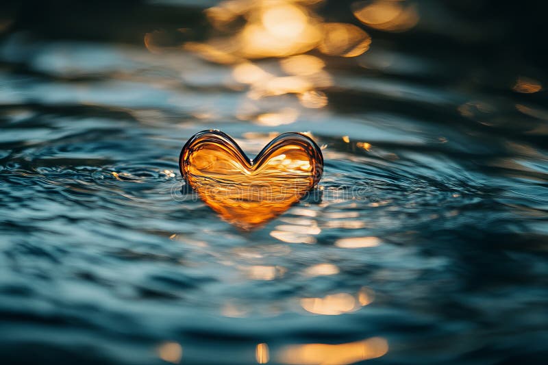 Heart-shaped Reflection of Light Dancing on Rippling Water Exemplifies ...