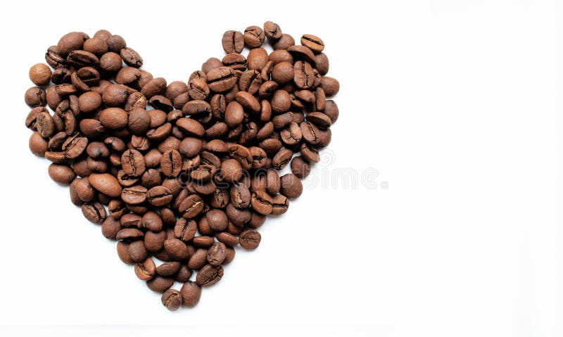 Heart Shaped Roasted Coffee Beans. Coffee Day. Love for Coffee. Heart ...
