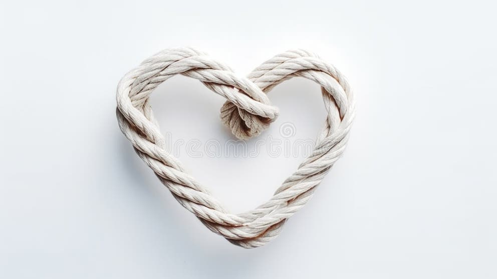 Heart-shaped rope on white stock image. Image of couples - 373454153