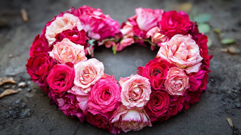 Heart-Shaped Rose Arrangement Stock Photo - Image of affection ...