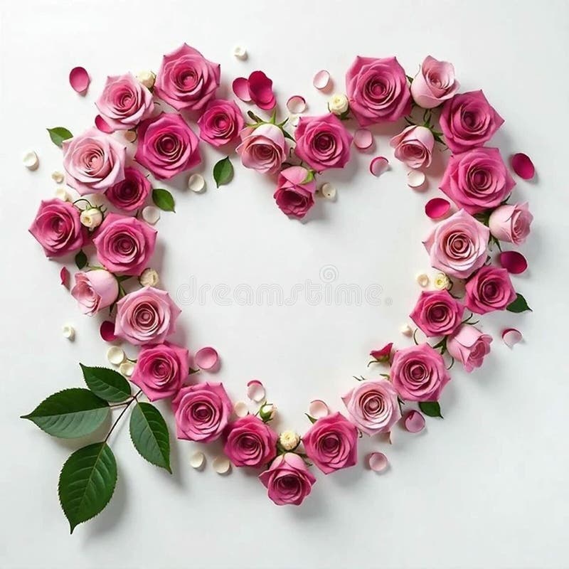 Heart shaped roses stock illustration. Illustration of nubes - 357151869