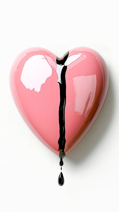 Heart Art Creation with Vibrant Pink and Blue Paint Dripping ...