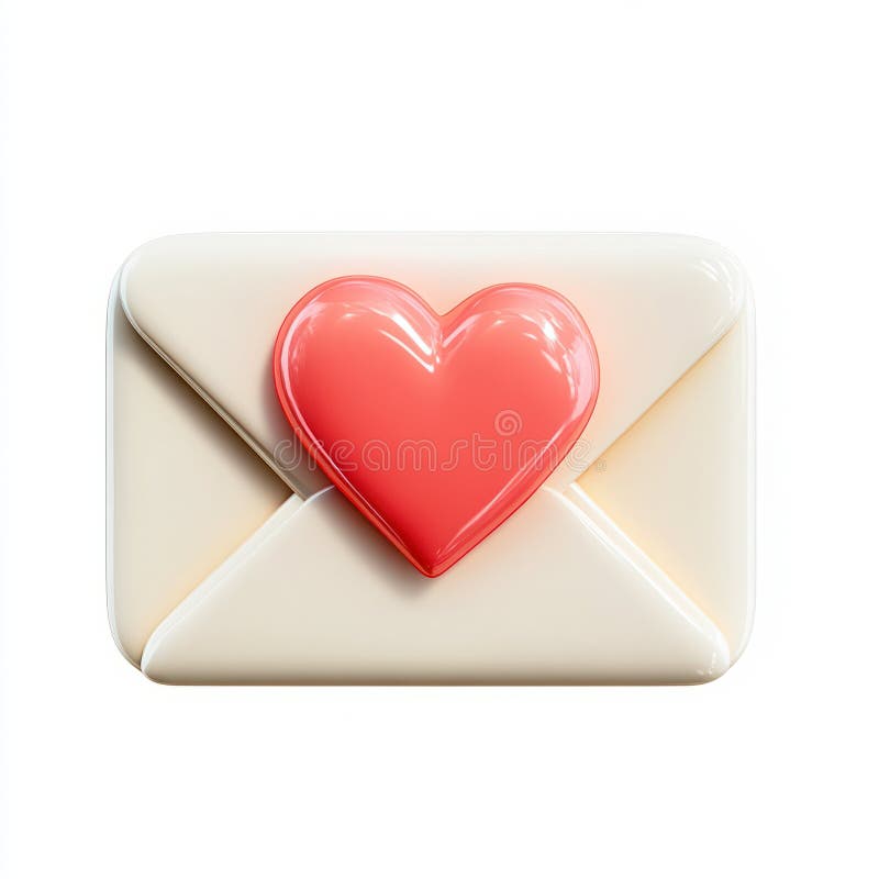 Heart-Shaped Seal on Love Letter Envelope Stock Illustration ...