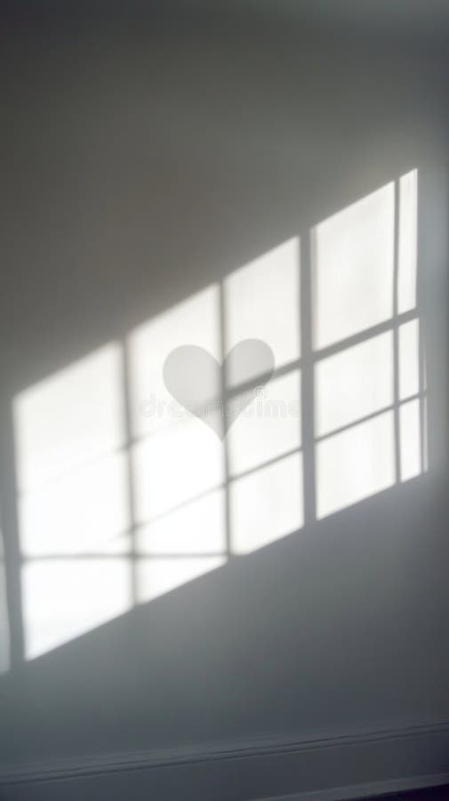 Heart-shaped Shadow Created by Sunlight on a Bright, Clean Wall in a ...