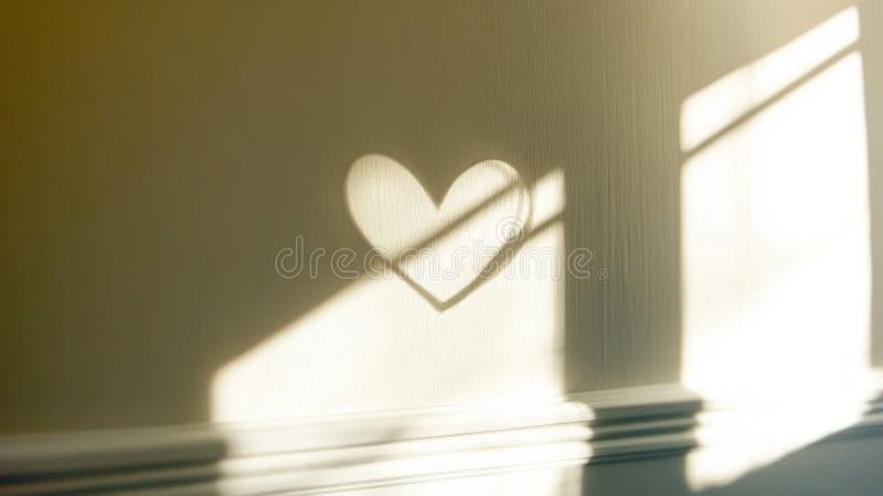 Heart-shaped Shadow Created by Sunlight through a Window on a Clean ...