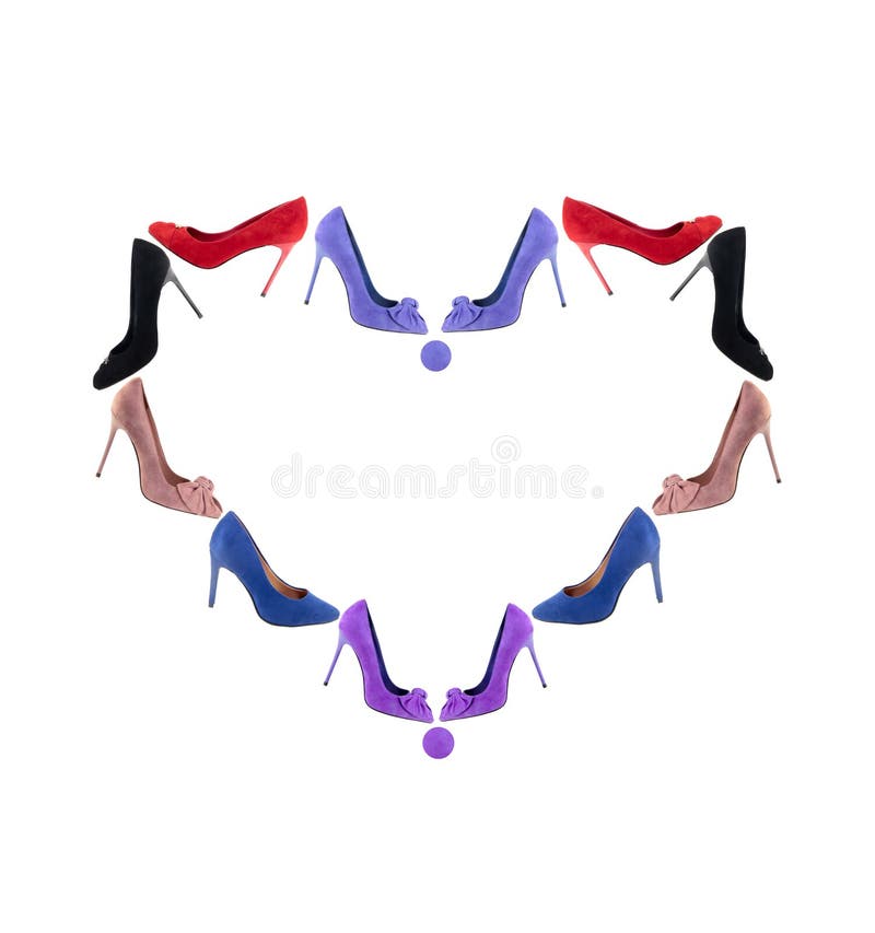Heart Shaped Shoes. Collage Stock Photo - Image of clothes, store ...