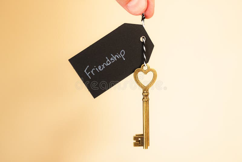 Heart Shaped Skeleton Key with Tag Attached that Says Friendship Being ...